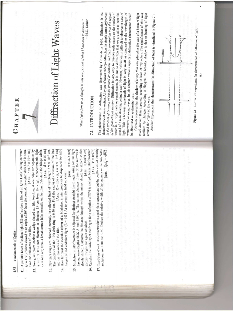 Diffraction of Light Waves | PDF