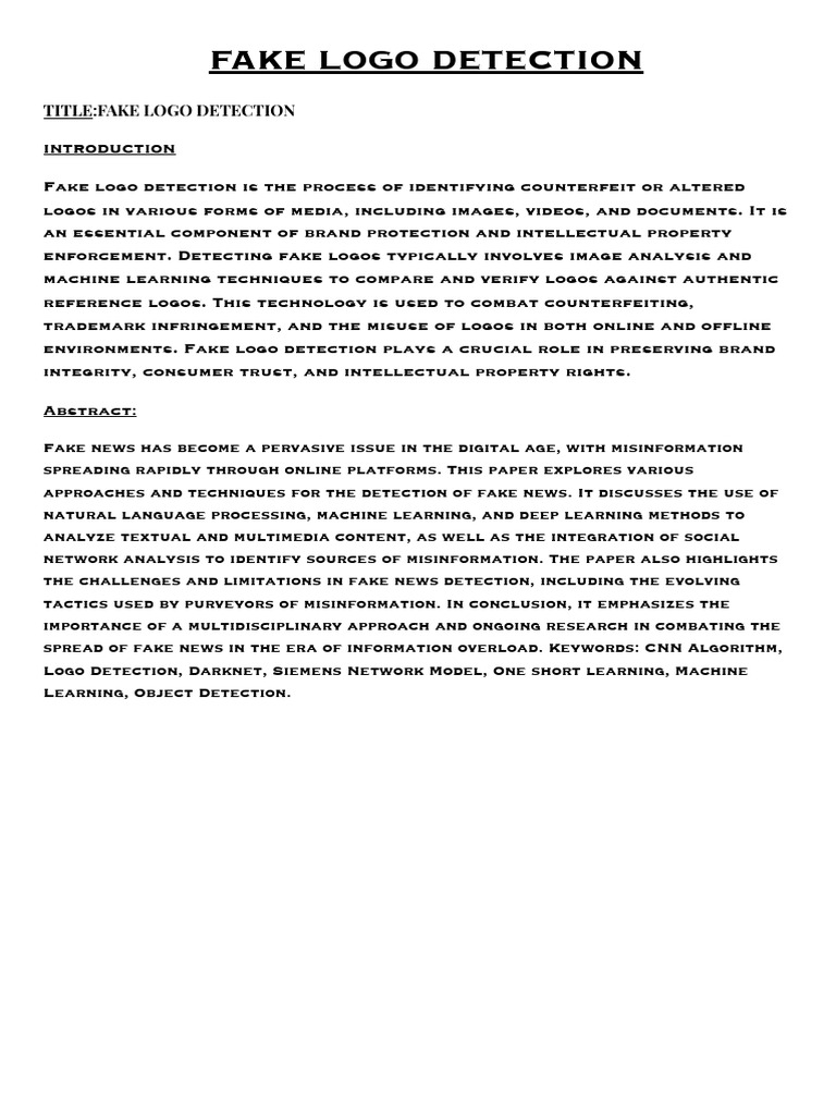 Fake Logo Detection | PDF