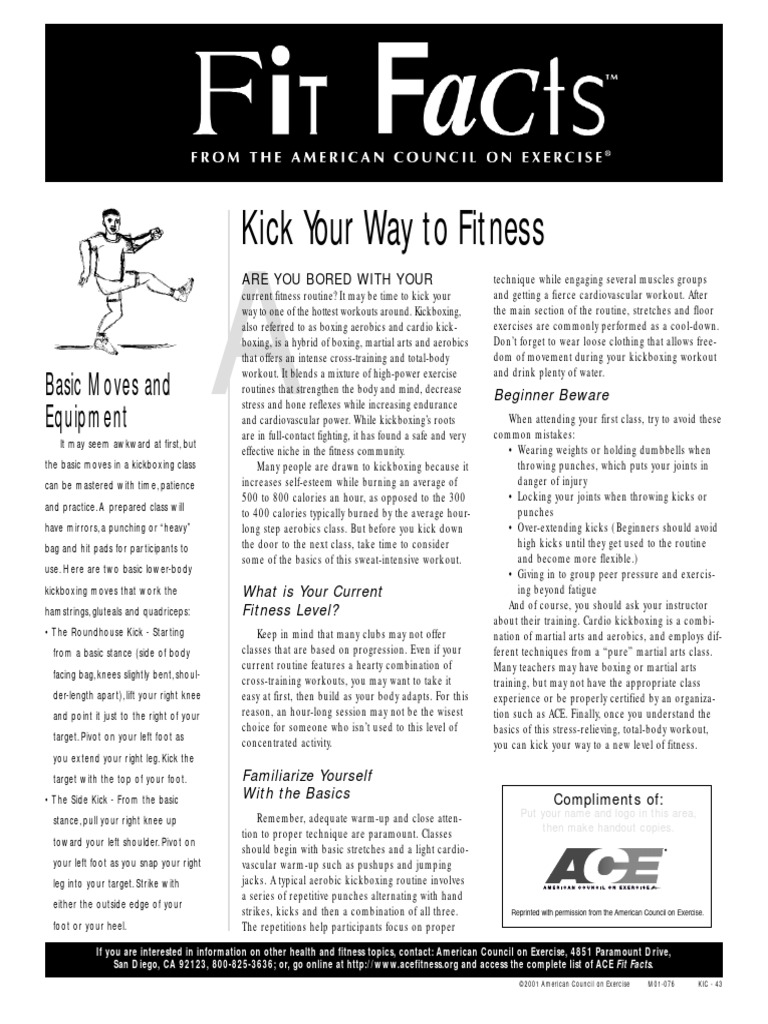 Fit Facts Kick Your Way To Fitness Kickboxing Exercise | PDF | Physical ...