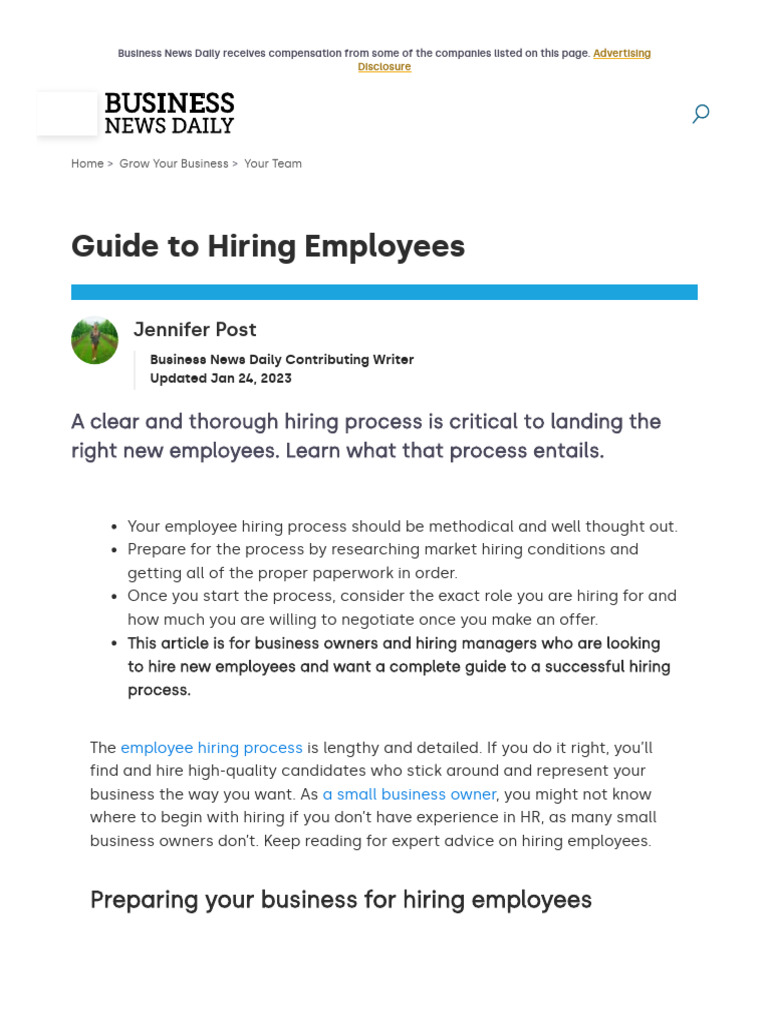 Hiring Guide for Small Businesses | PDF | Recruitment | Human Resources
