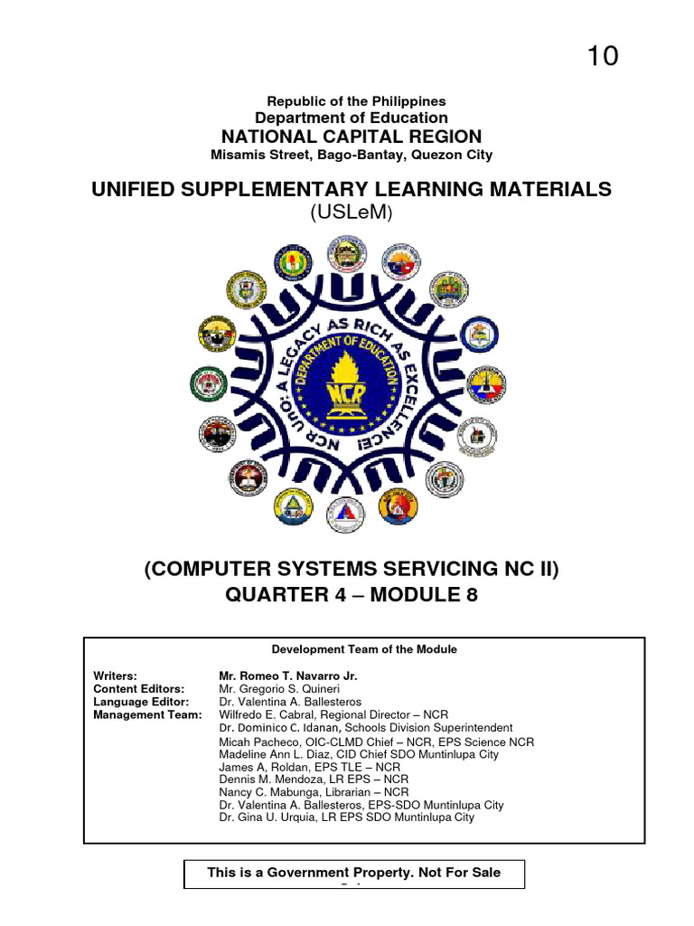 TLE-TE 10 - Q4 - ICT CSS - Mod8 - USLeM RTP | PDF | Booting | Computer Virus