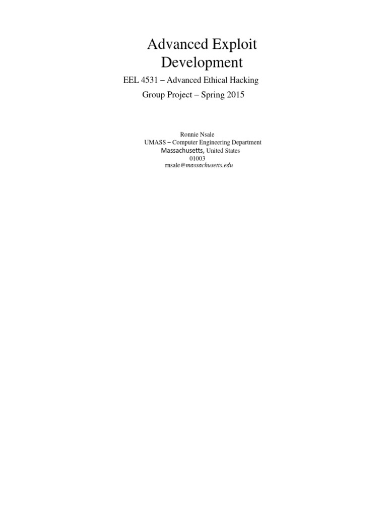 Advanced Exploit Development | PDF | Security Hacker | Denial Of Service Attack