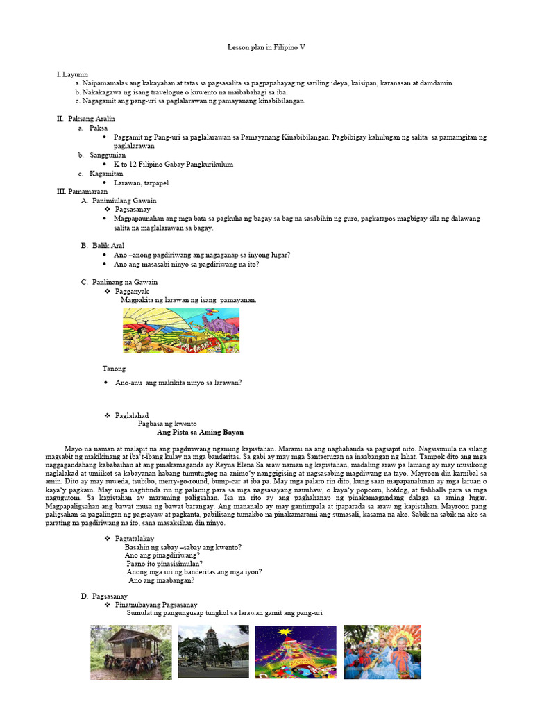 Lesson Plan in Filipino V | PDF