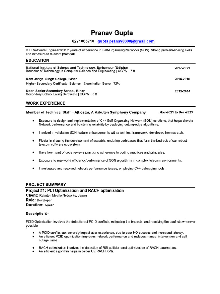 Pranav Resume | PDF