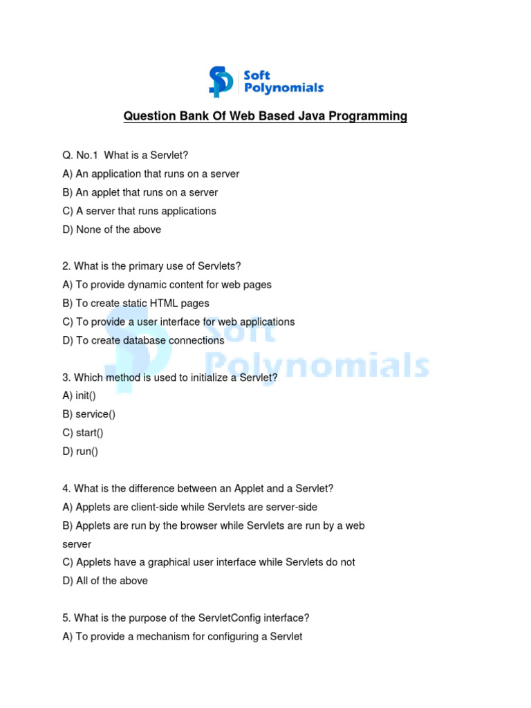 Java Web Programming Quiz | PDF | Dynamic Web Page | Spring Framework