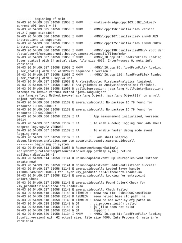 Com - Accarunit.beauty - Camera.videocall Logcat | PDF | Java (Programming Language) | Android ...