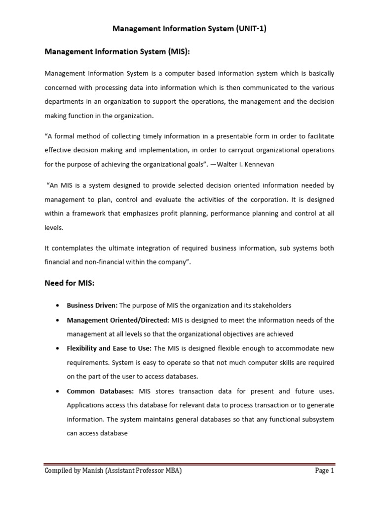 Mis Unit 1 | PDF | Cloud Computing | Mobile App