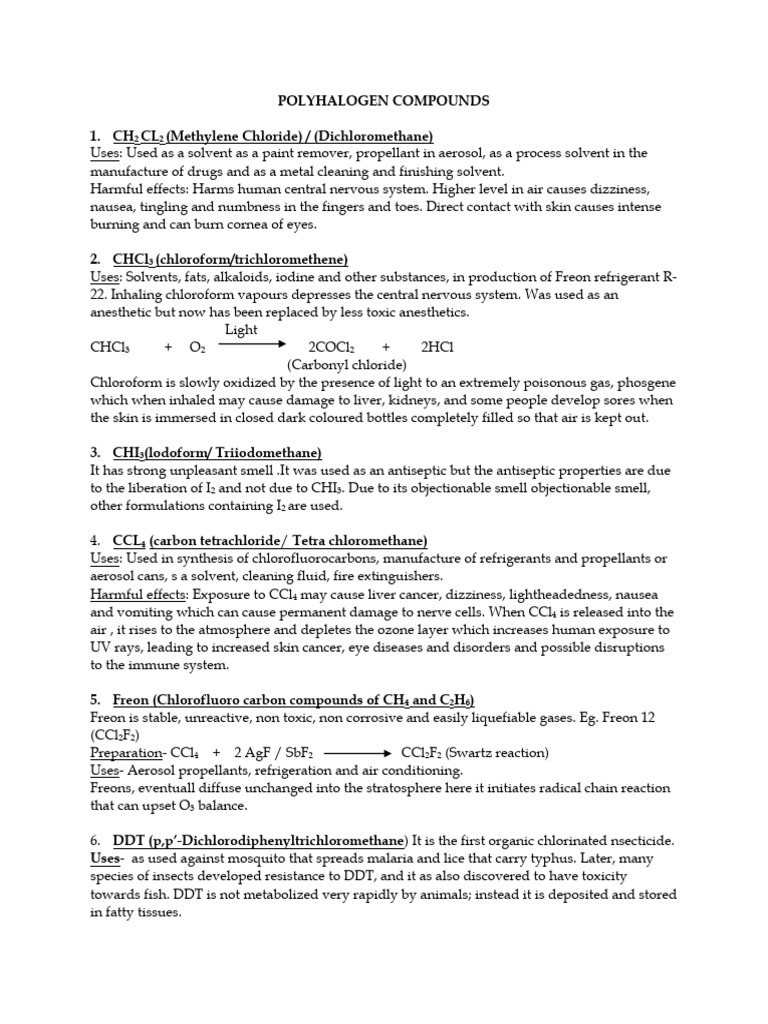 Polyhalogencompounds | PDF | Chloroform | Chlorofluorocarbon