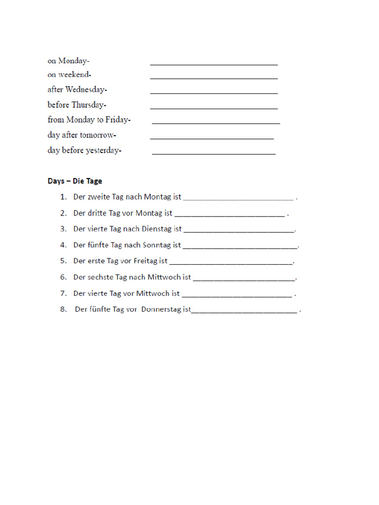 Germany Months Name | PDF