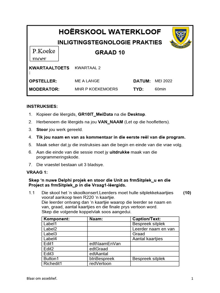 GR10 It Prak Toets | PDF
