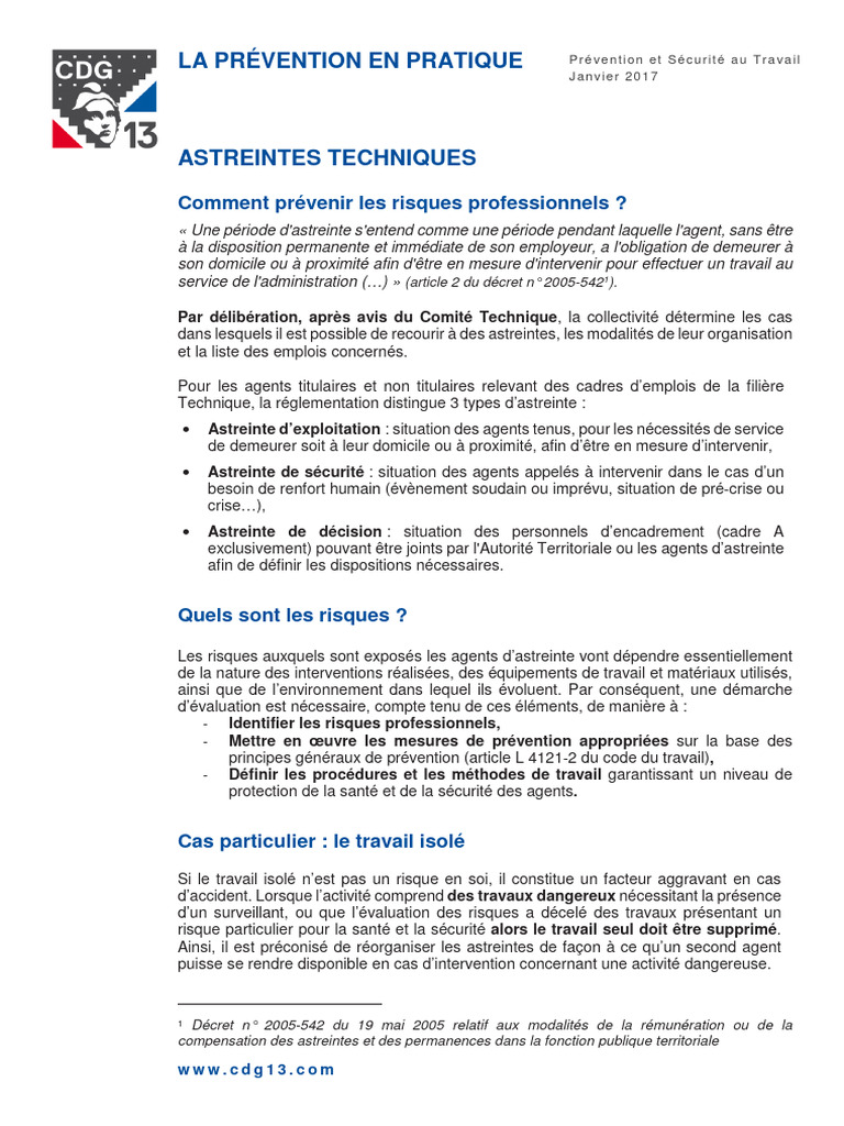 Prévention des Risques en Astreinte | PDF | Risque | Sécurité