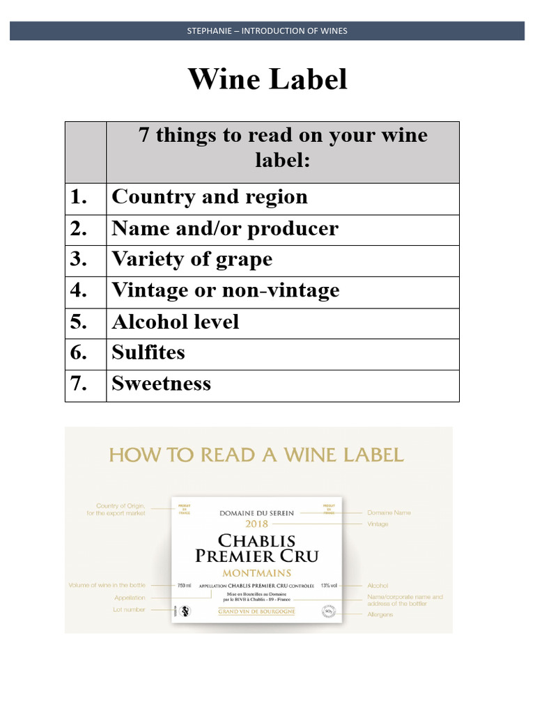 Wine Label Notes | PDF | Wine | Vintage
