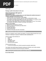 Zentel Safety Information For Patients | PDF | Wellness
