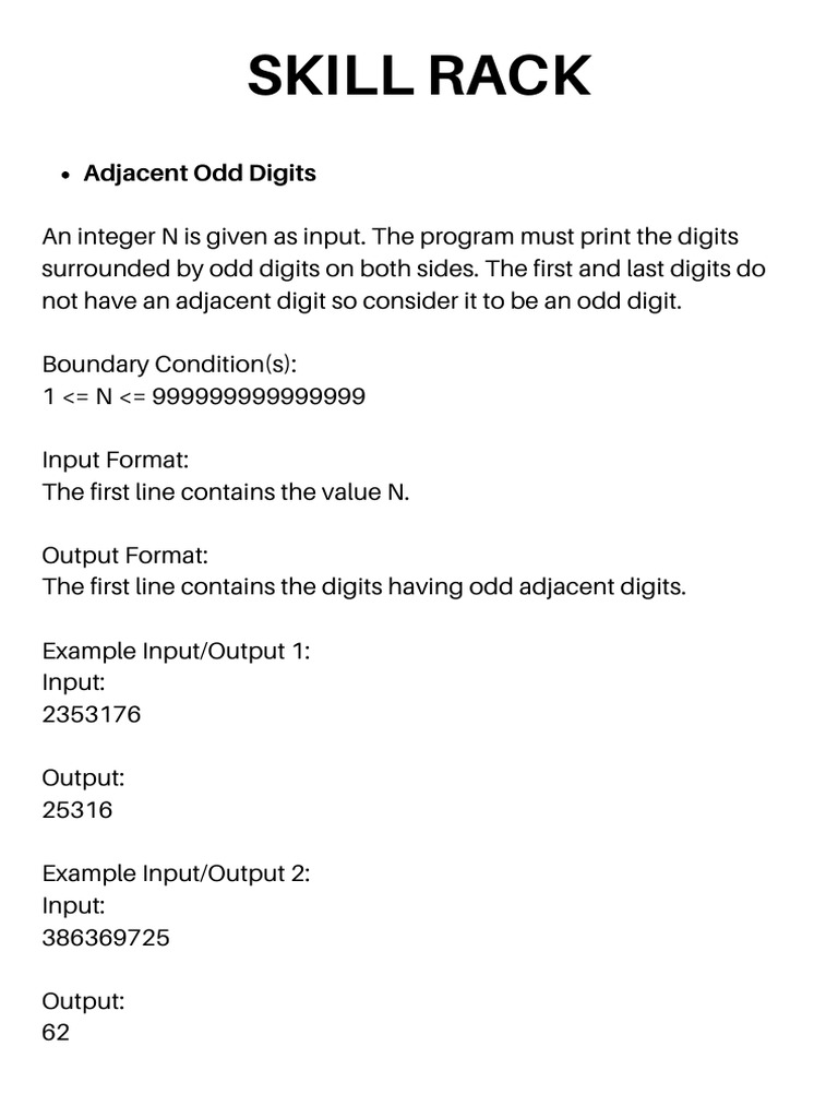 Skill Rack | PDF | Prime Number | Numbers