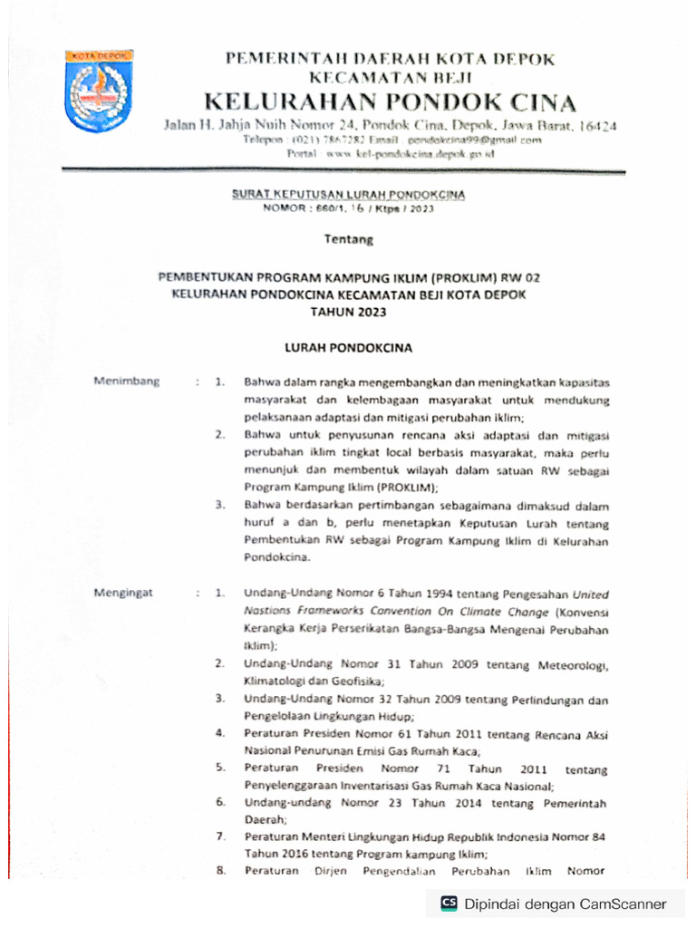 Proklim RW | PDF