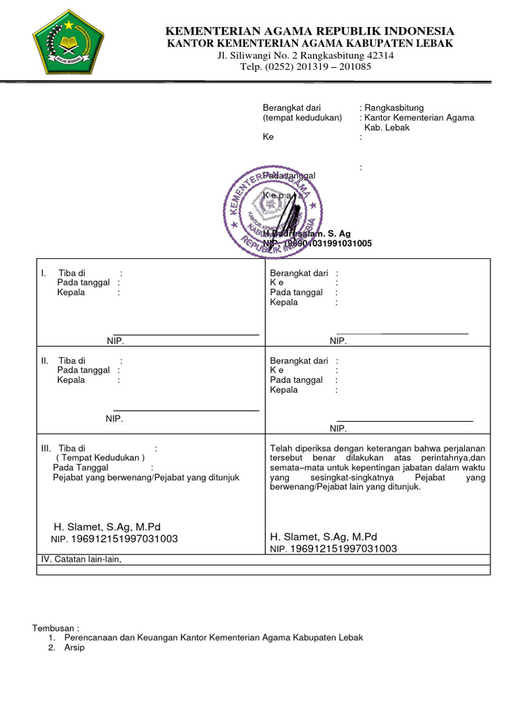 SPPD Blangko Kosong | PDF