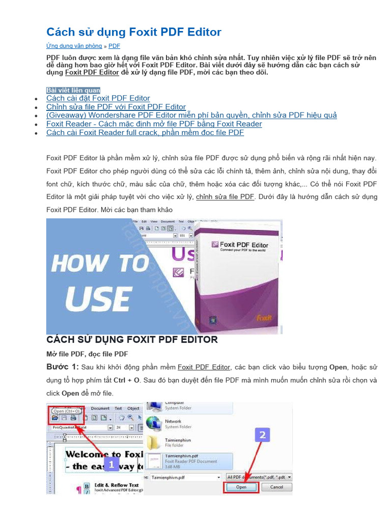 Cách S D NG Foxit PDF Editor | PDF