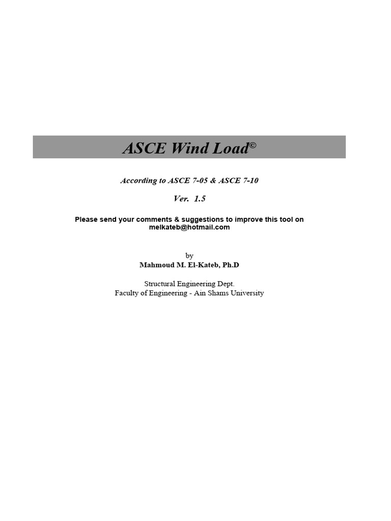 WIND-ASCE 7-10-v1.5 | PDF | Wind Speed | Windward And Leeward