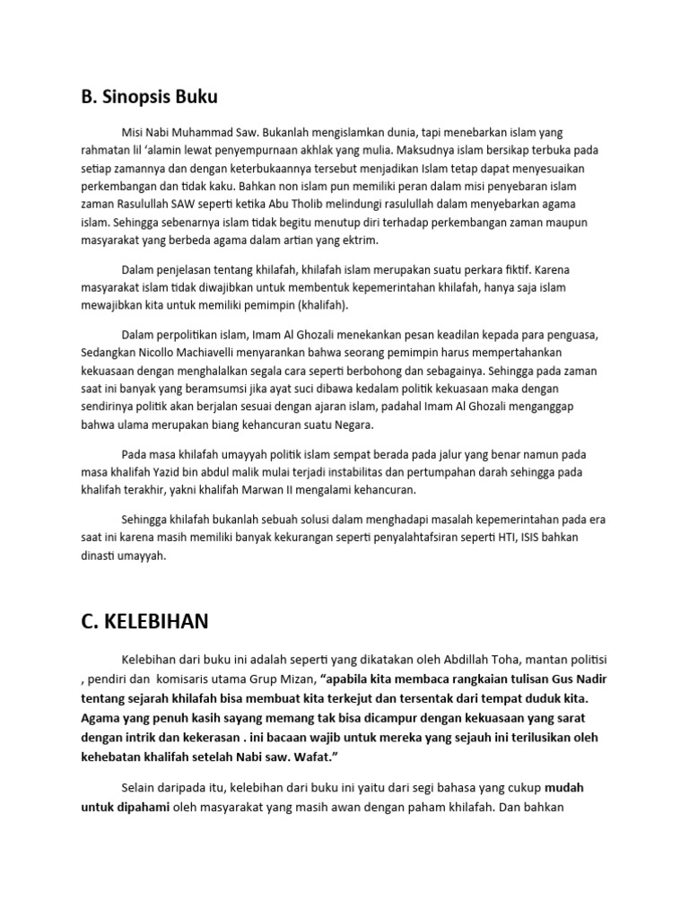 Resensi KHILAFAH NO ISLAM YES | PDF