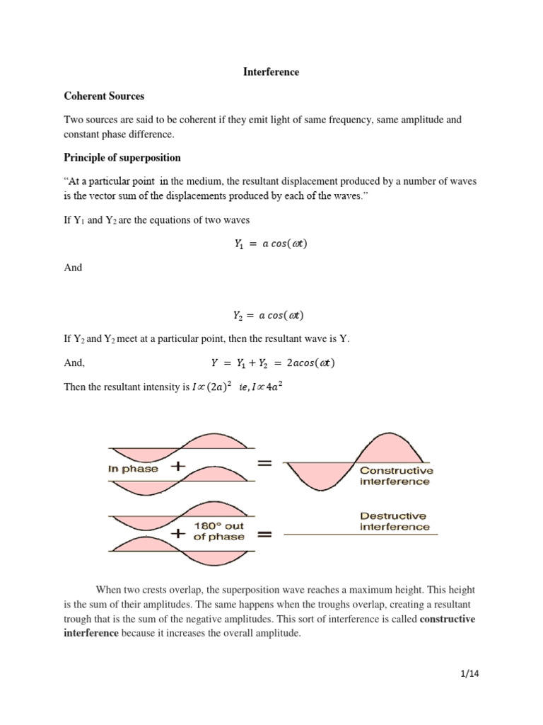 Module 2A Interference Notes | PDF | Waves | Optics