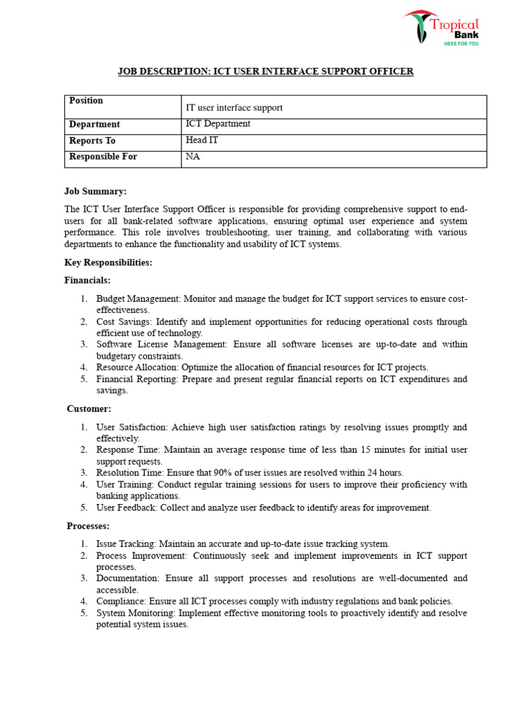 JD Officer Ict User Interface Support 2024 | PDF | Information And Communications Technology ...