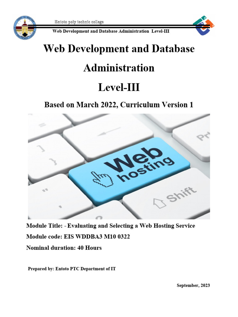 Evaluating and Selecting A Web Hosting Service - Level 3 | PDF ...