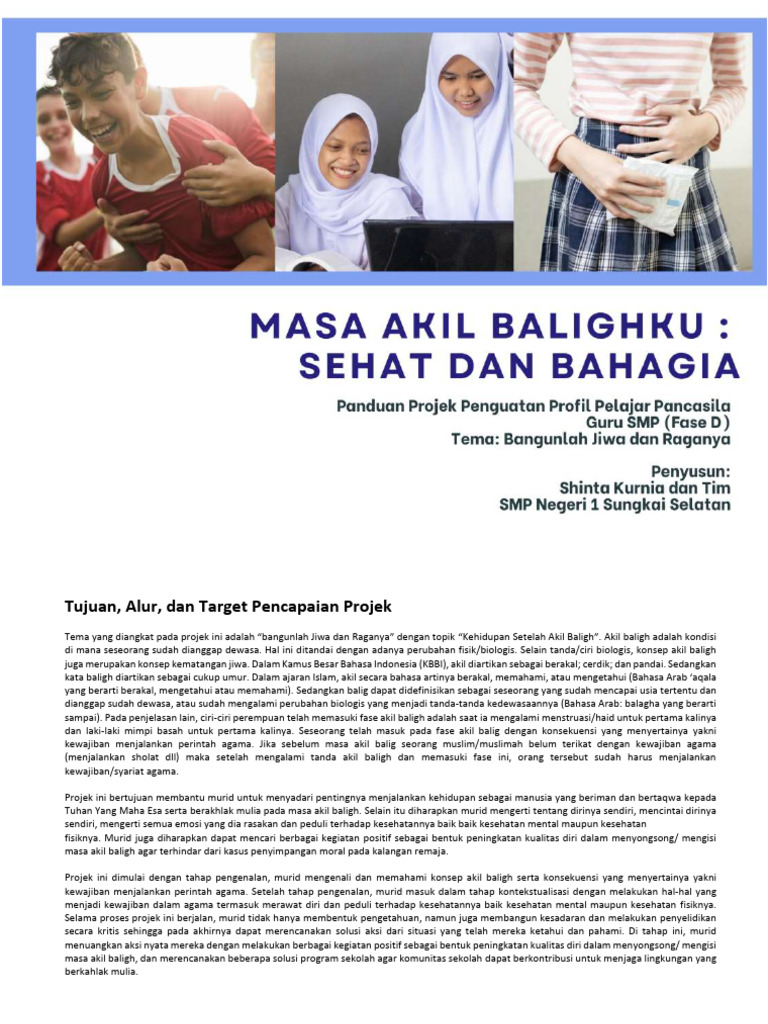 Projek Akil Baligh untuk Murid SMP | PDF | Karier & Perkembangan | Pengembangan Diri