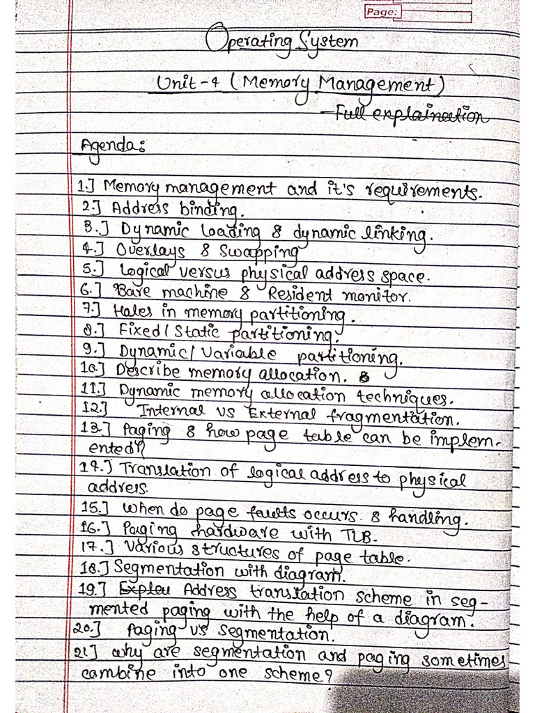 Unit 4 Operating System Notes | PDF