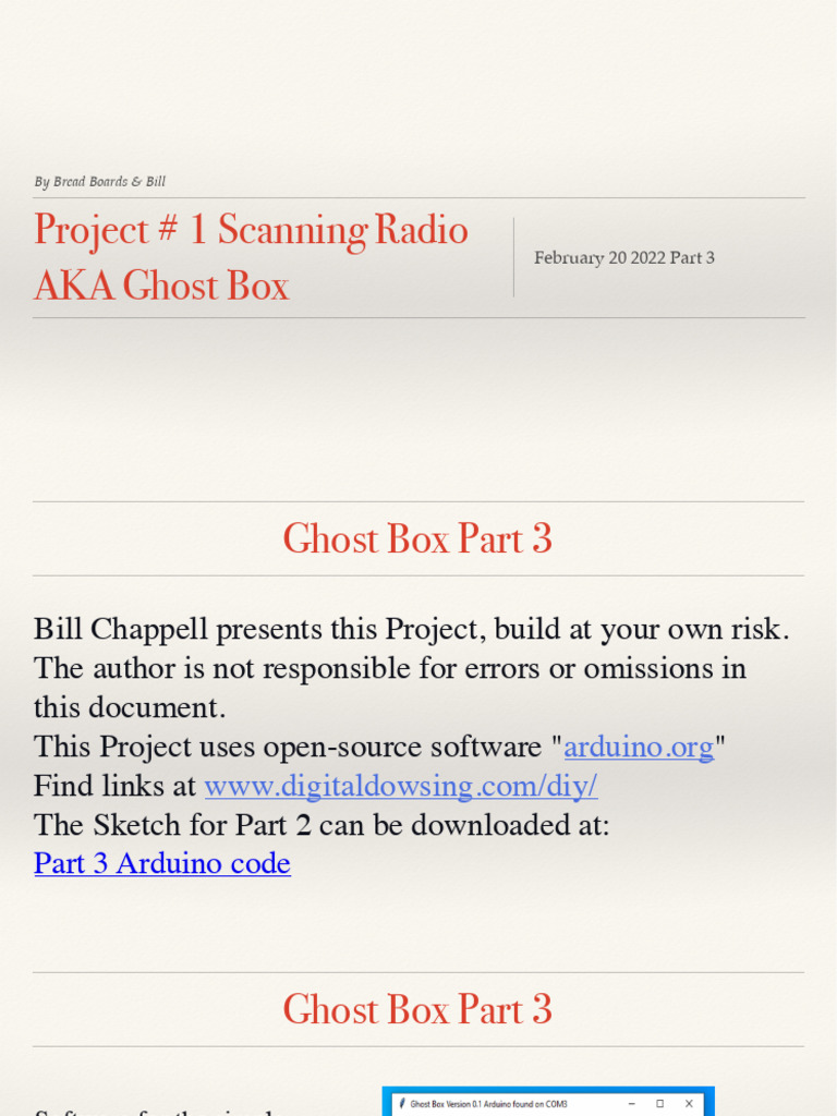 Ghost Box Part 3rev | PDF | Radio | Arduino