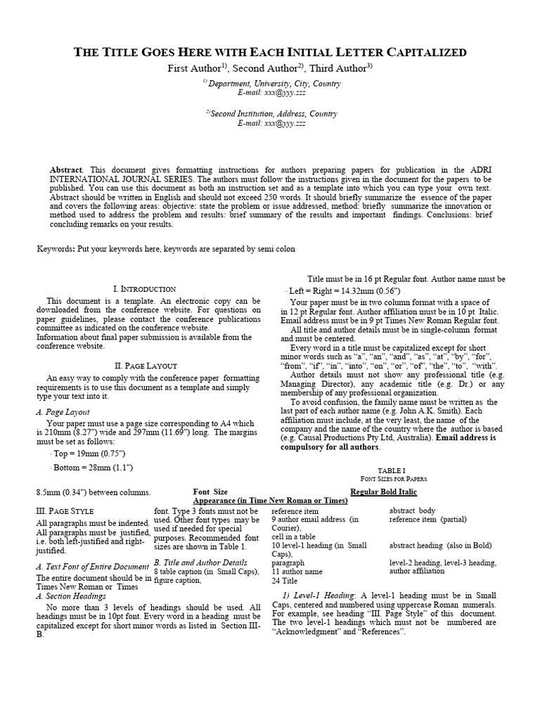 Full Paper Template | PDF | Text | Typography