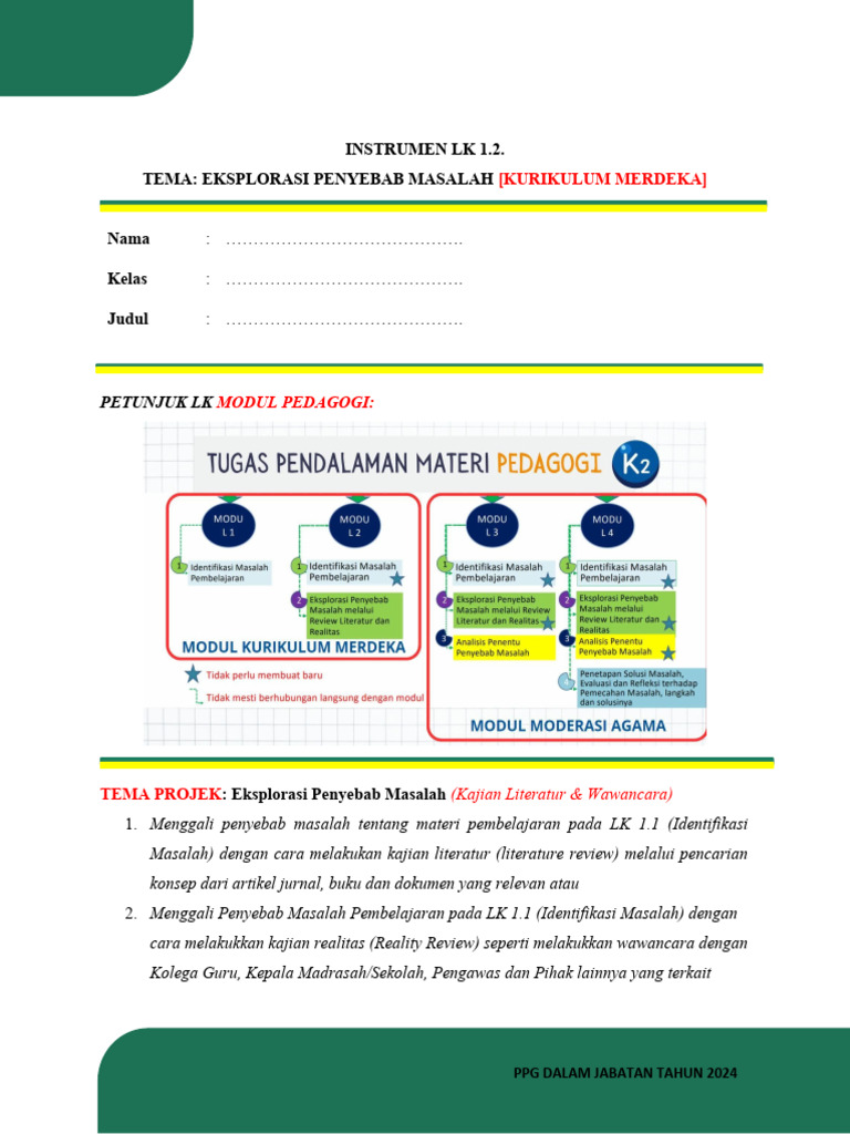 KURMER - PBL - K2 - Instrumen LK 1.2. - Eksplorasi Penyebab Masalah - Kajian Literatur Dan ...