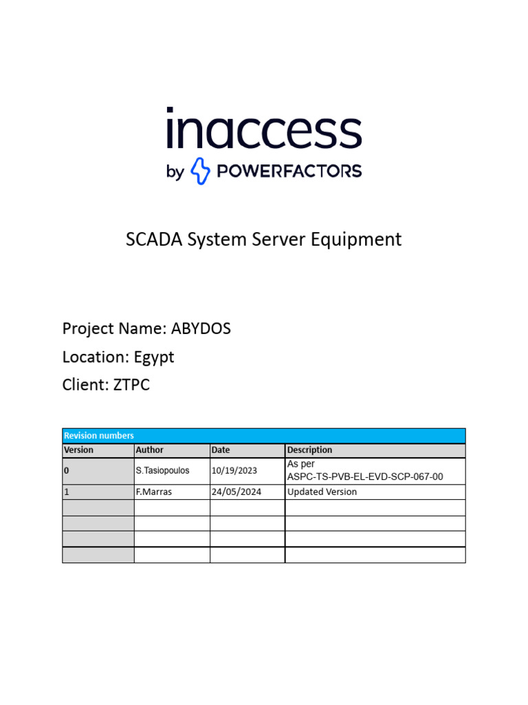 Scada System Server Equipment V1 Pdf Power Supply Server Computing