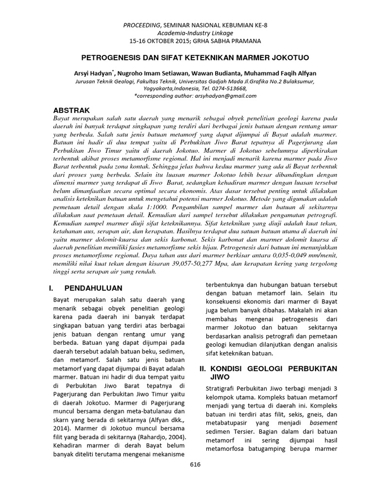 Potensi Marmer Jokotuo dalam Geologi | PDF | Sains & Matematika