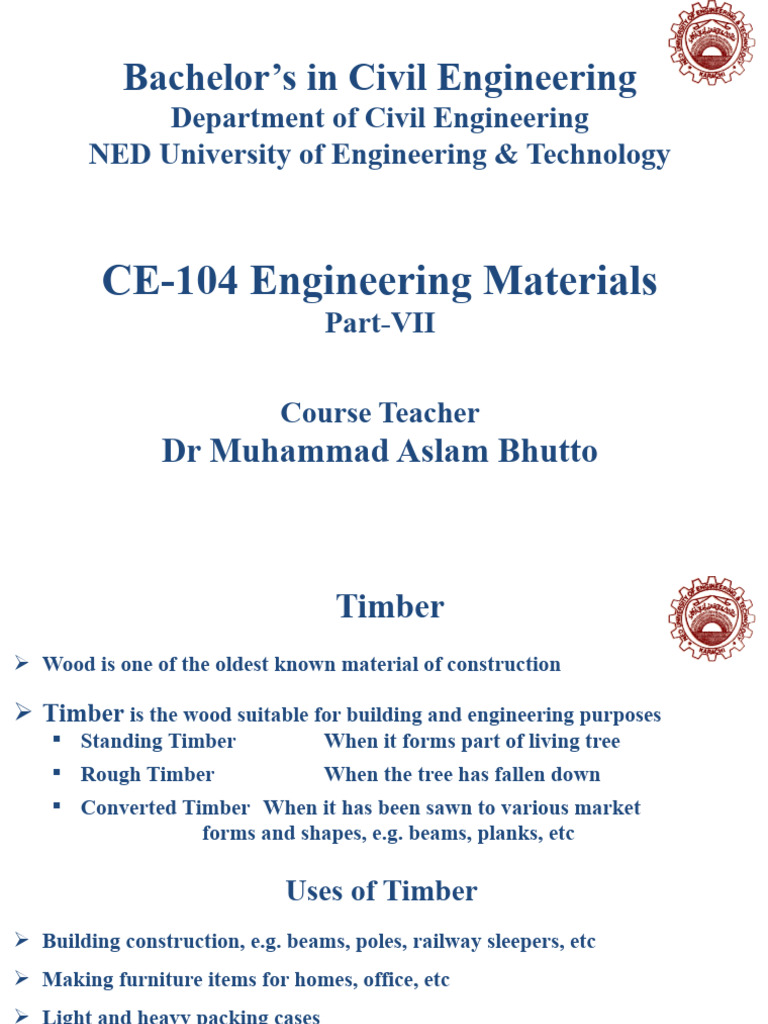 P7 of CE-104 Eng Mat (Timber) | PDF | Wood | Lumber