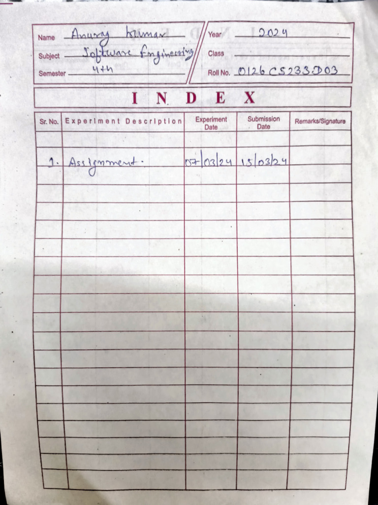 Software Engineering Assignment 1 | PDF