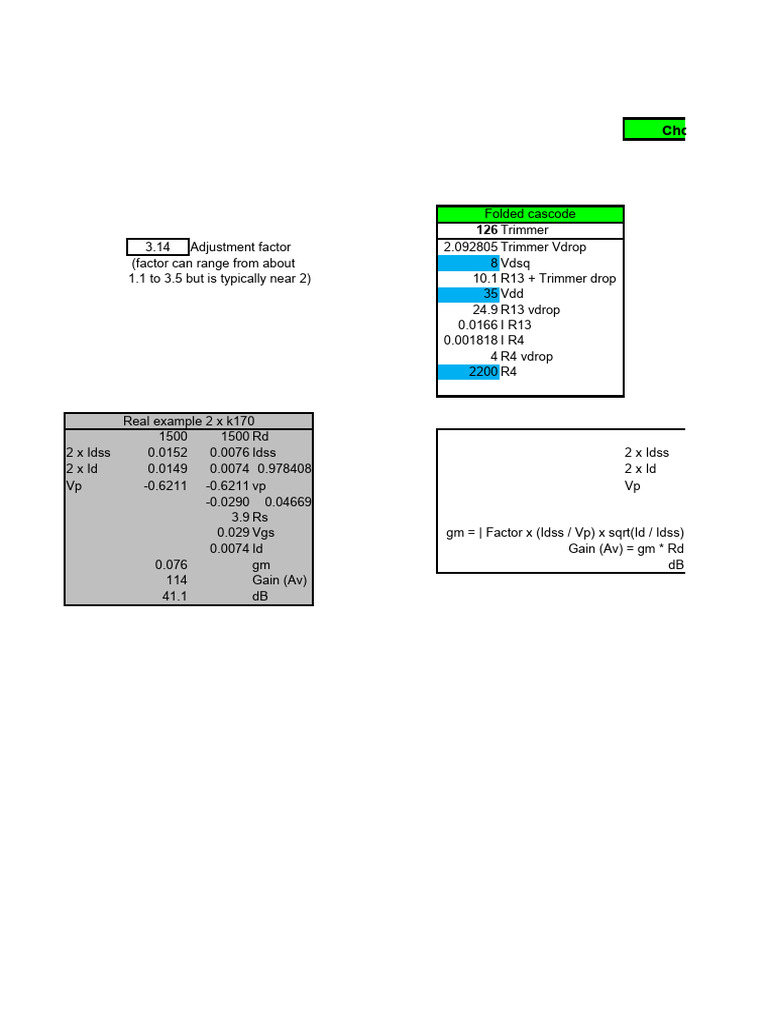 Bản Sao Simplistic Folded Cascode Calculator Rev 2 | PDF | Computer Engineering | Electronic ...