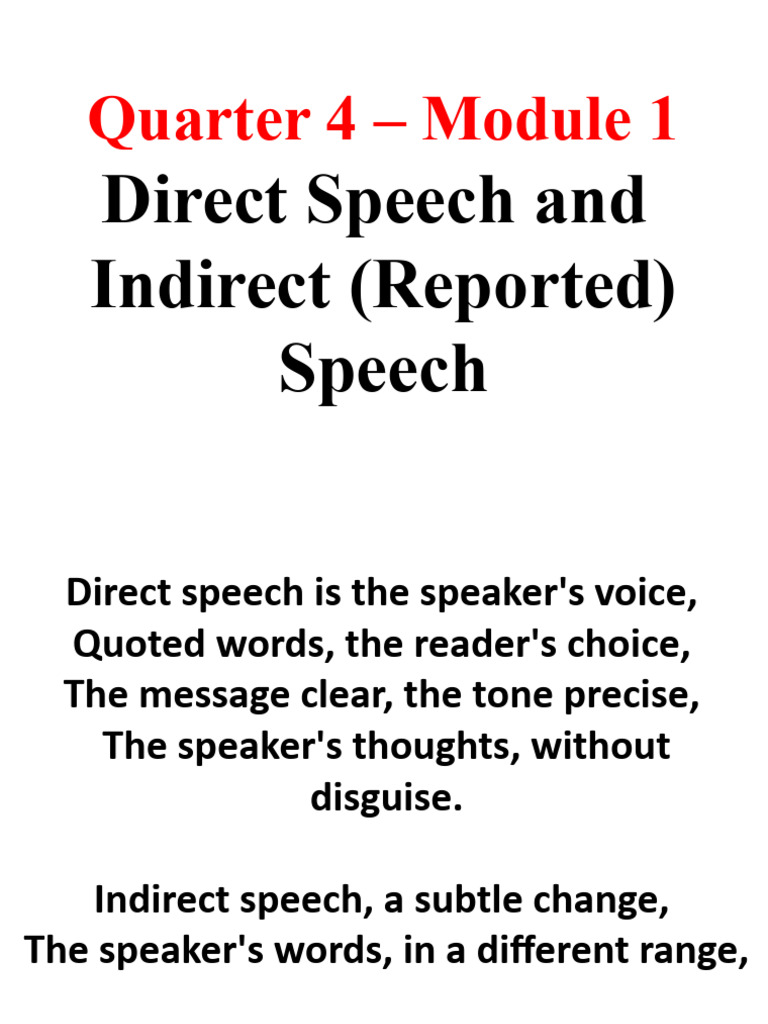 Direct Indirect Speech | PDF | Grammatical Tense | Language Mechanics