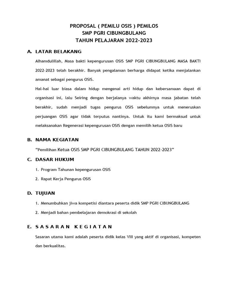 Proposal Pemilos | PDF