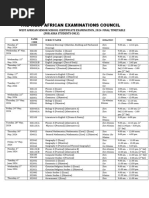 WASSCE 2024 Invigilation Time Table | PDF