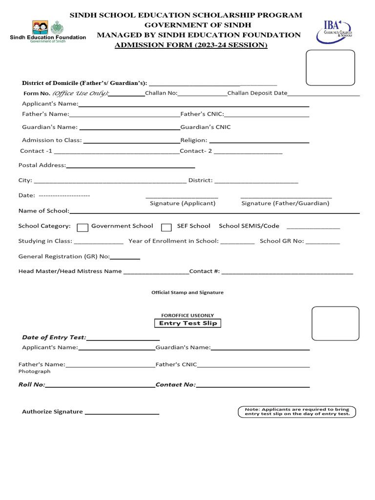 IBA FORM | PDF