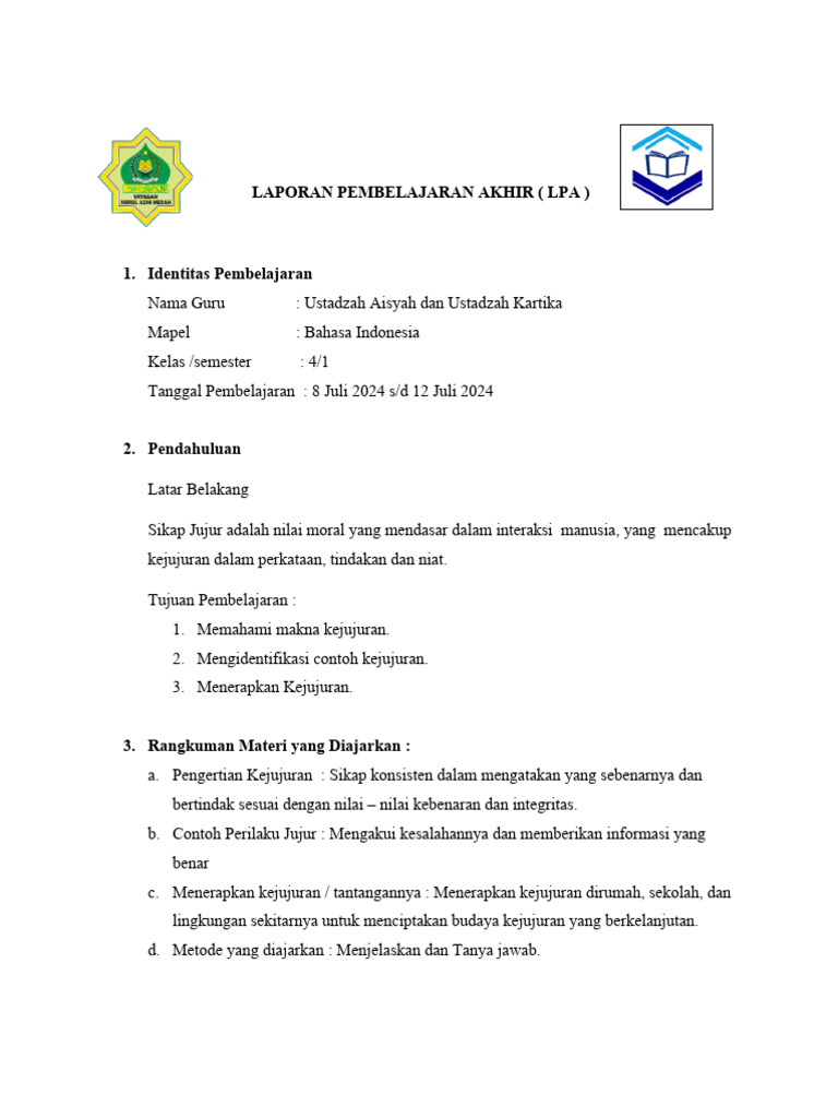 LPA Kelas 4 | PDF | Sains & Matematika