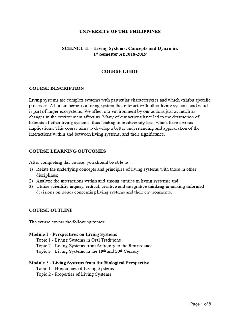 SCIENCE 11 Course Guide (Aug 2018) | PDF | System | Biodiversity
