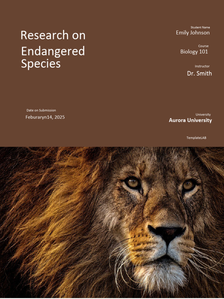 Endangered Species Research Paper | PDF
