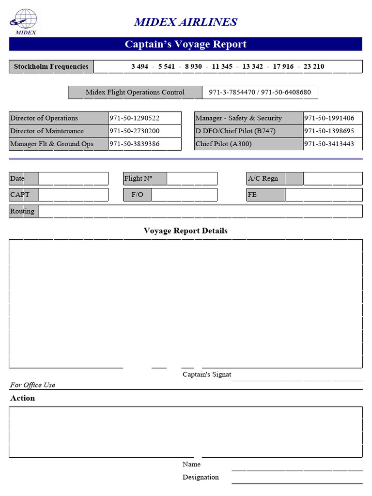 Captains Voyage Report FORM MASTER COPY II | PDF