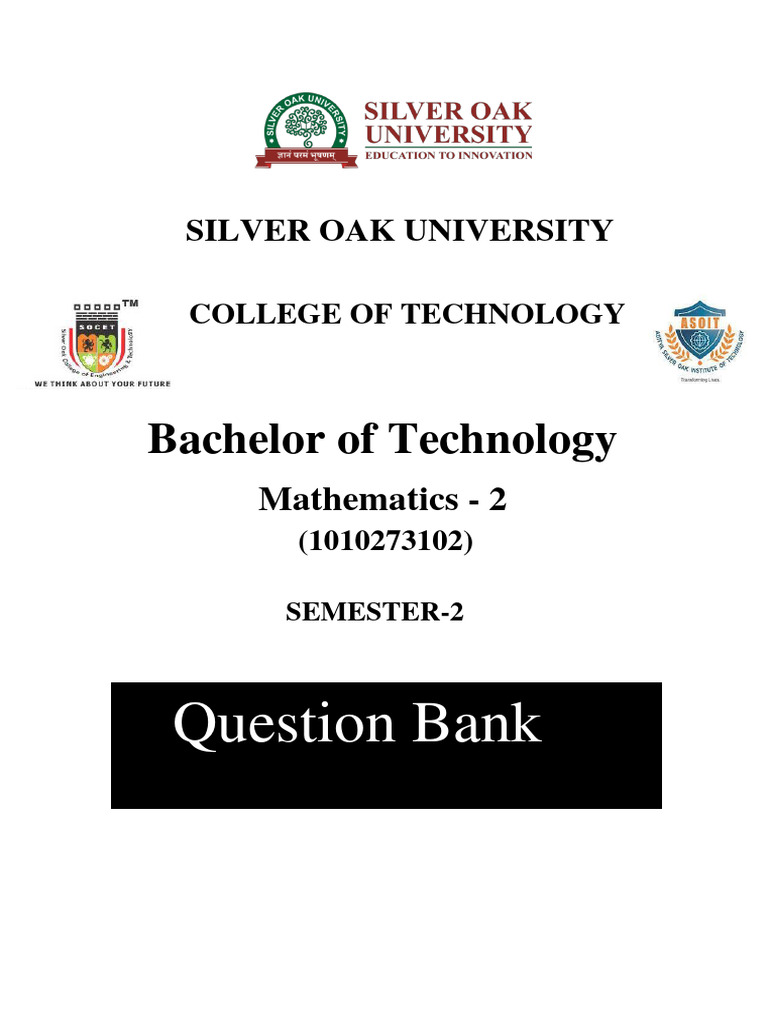Question Bank Maths-2 | Download Free PDF | Mathematical Physics | Mathematical Concepts