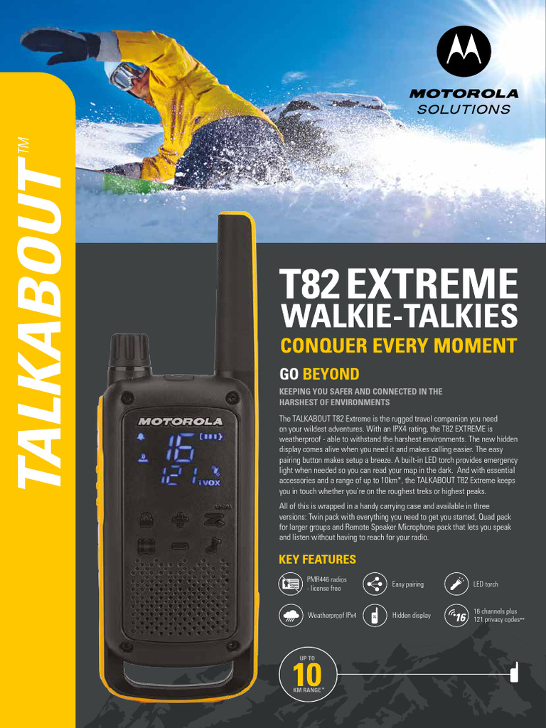 Talkabout T82extreme Datasheet Eng | PDF | Battery Charger ...