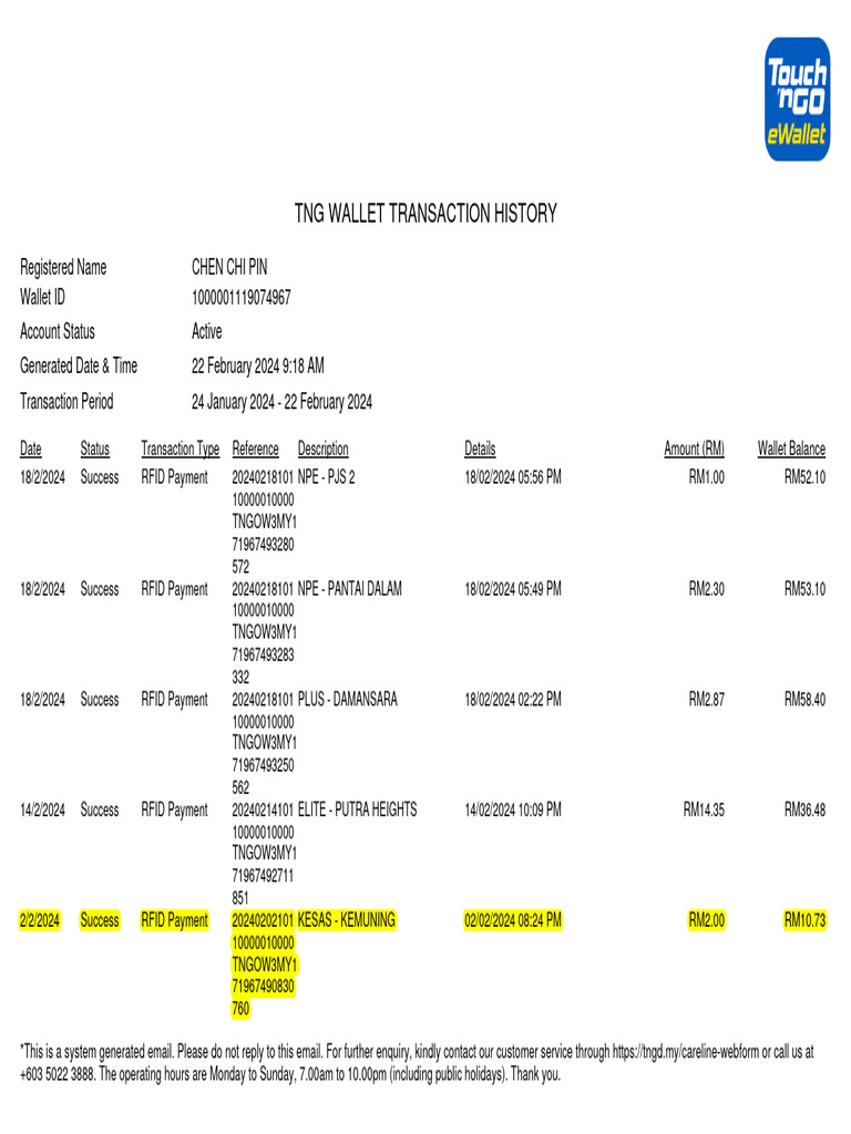 TNG Ewallet Transactions | PDF | Services (Economics) | Applications Of ...