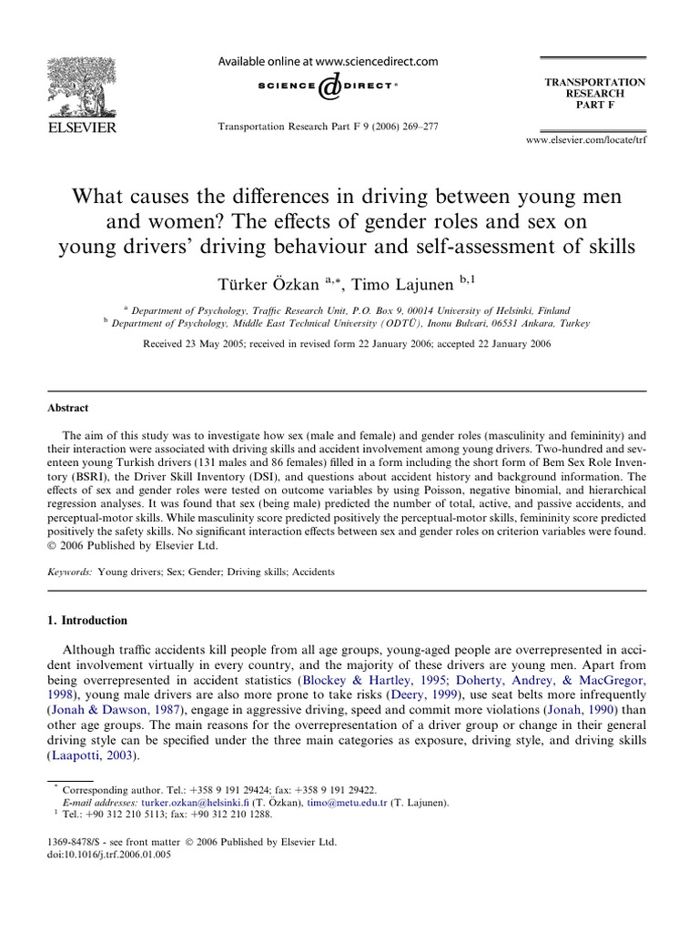 What Causes The Differences in Driving Between Young Men and Women The ...