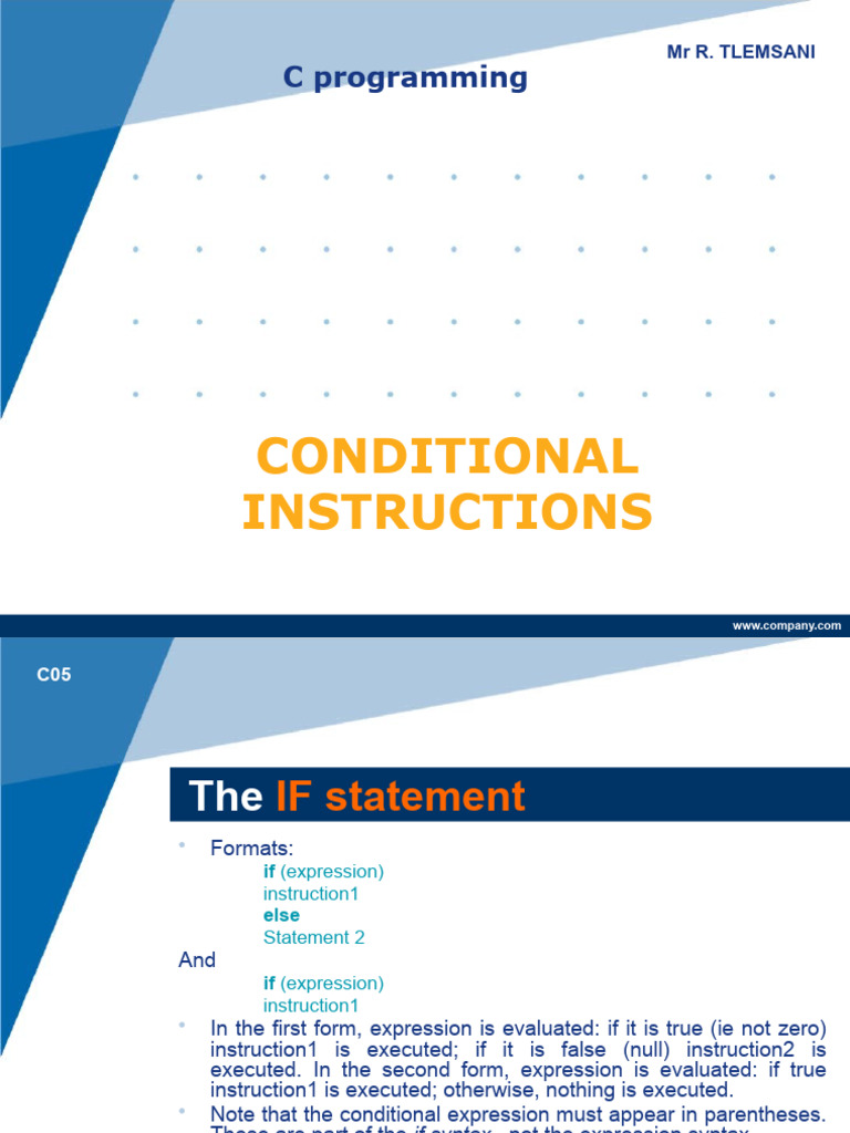 7 - Les Instructions Conditionnelles C Language | PDF | Computer ...