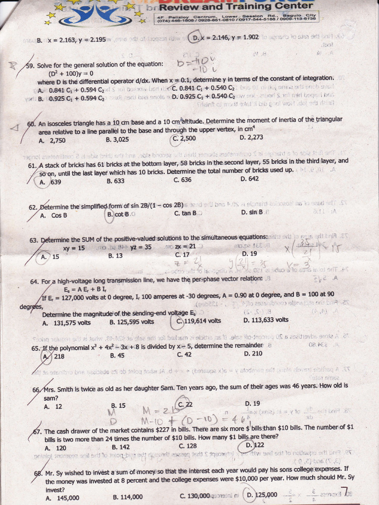 Math and Physics Problem Set | PDF